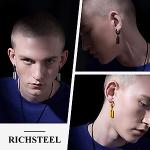 Huggie Hoop Earrings Set with Dangle Razor Stainless Steel Men Women Cartilage Earring Hoop Fits Sensitive Ears Hip Hop Jewelry