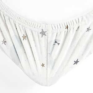 Lush Decor Goodnight Little Moon Soft & Plush Fitted Crib Sheet, 52"x 28" x 9", Blue