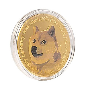 Gold Dogecoin Coin Doge Commemorative Coin Crypto Currency 2021 Limited Edition Collectible Coin with Display Case