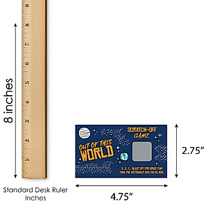 Blast Off to Outer Space - Rocket Ship Baby Shower or Birthday Party Game Scratch Off Cards - 22 Count