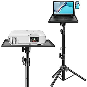 OUKMIC 39'' Projector Tripod Stand, Universal Projector Stand Adjuestable Height with Phone Holder, Multifunctional Portable Laptop Tripod Porjector Stand Tripod for Oudoor Movies, Office, Stage