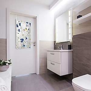 ElliTarr Door Hanging Laundry Hamper Bag with Free Adjustable Stainless Steel Hooks Dirty Clothes Hamper Extra Large Over the Door Laundry Hamper White Floral Daisy 29.5X20inch 1 PCS