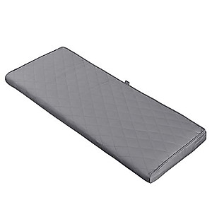 Classic Accessories Montlake Water-Resistant 48 x 18 x 3 Inch Outdoor Quilted Bench Cushion, Patio Furniture Swing Cushion, Grey, Patio Loveseat Cushion
