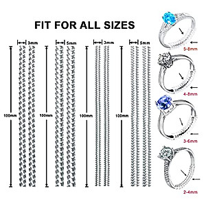 Invisible Ring Size Adjuster for Loose Rings – Ring Guard, Ring Sizer, 4 Sizes Fit Almost Any Ring. [12pcs]