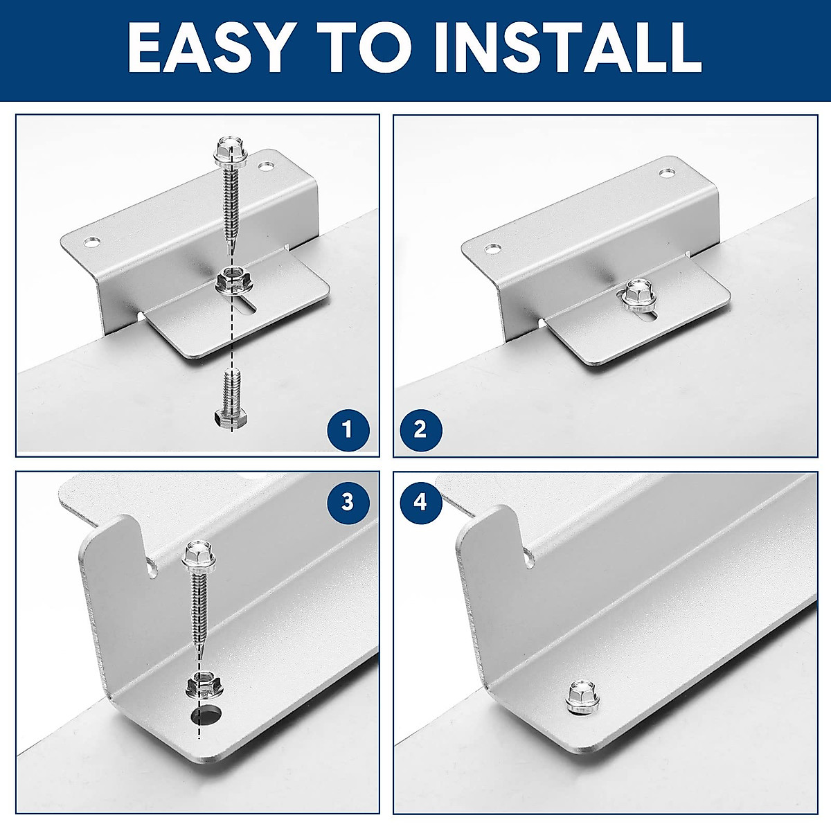 Konohan 10 Set Solar Panel Mounting Brackets Z Bracket Aluminum Solar Panel Mounting Brackets Kit with Nuts and Bolts for RV, Boat, Wall, Caravans, Yacht and Other Gird Installation