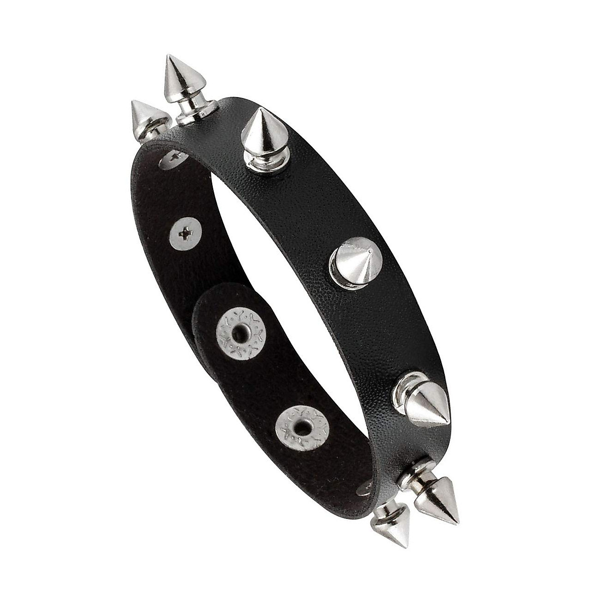 Manfnee Leather Spike Rivet Bracelet Choker Punk Gothic Metal Studded Cuff Bangle Black Wristband