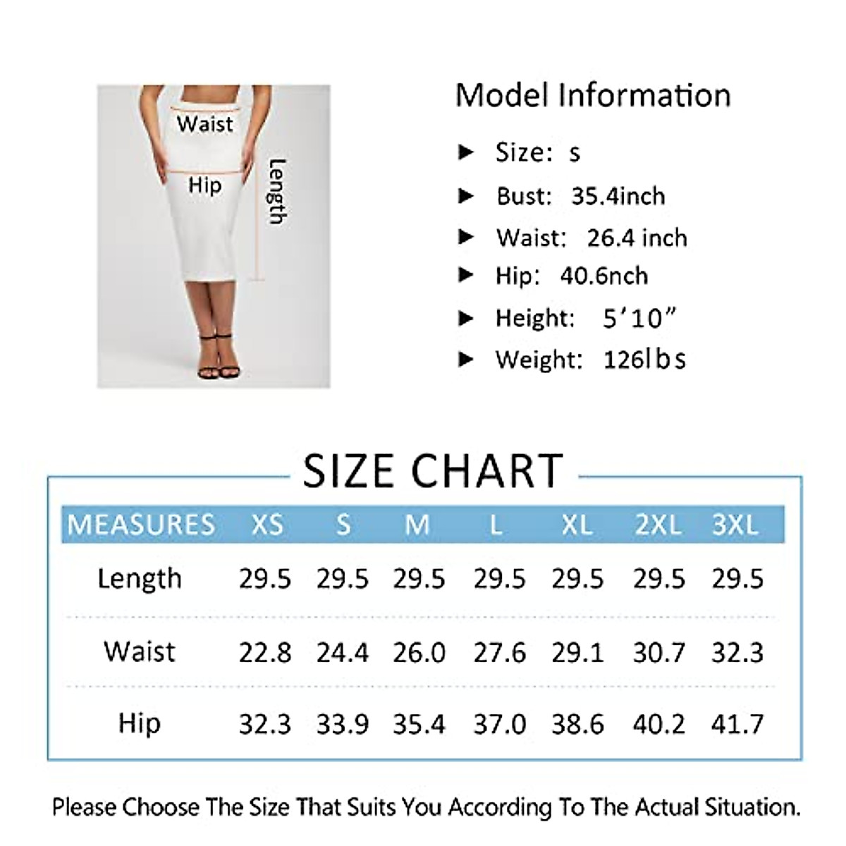 THE GYM PEOPLE Women's High Waist Tummy Control Pencil Skirts Stretchy Bodycon Midi Skirt Below Knee with Back Slit Black