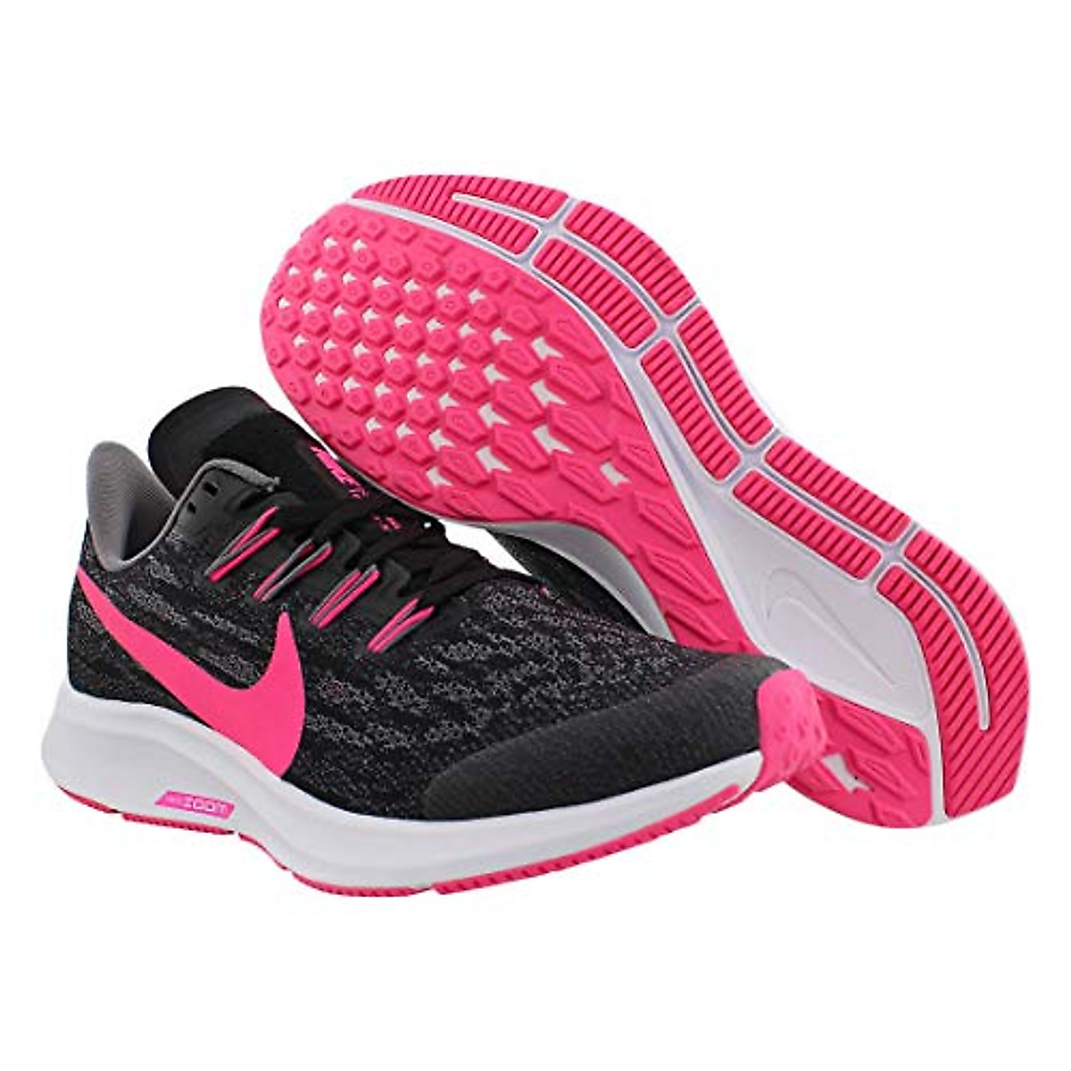Nike Boy's Air Zoom Pegasus 36 Running Shoe, Black/Hyper Pink/Gunsmoke/White, 6 Big Kid