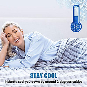 Ailemei Cooling Blanket with Double Sided Cold Effect, Queen Size Lightweight Breathable Summer Large Big Blankets for Bed, Transfer Heat to Keep Body Cool for Hot Sleepers and Night Sweats, 90"x90"