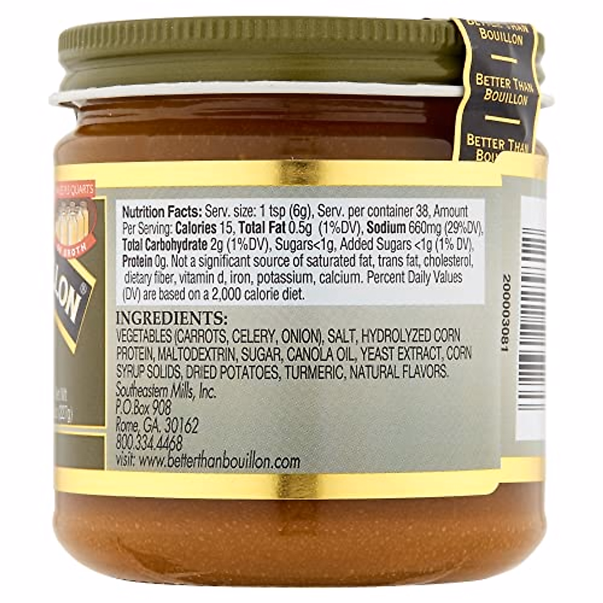 Better Than Bouillon Vegetarian No Chicken Base, Made with Seasoned Vegetables, Certified Vegan, Makes 9.5 Quarts of Broth, 38 Servings, 8 OZ Jar (Pack of 1)