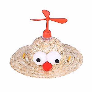 Pet Mini Dog Hat Dog Straw Hat Cat Hat Sombrero Woven Cat Hat Dog Sun Cap Cat Sunhat Puppy Cap Small Windmill Hat Outdoor Sun Protection Hat for Photo Props