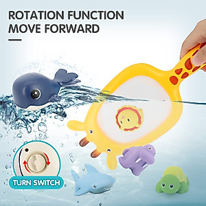 KIMSTONE 13 Pieces Baby Bath Toys with 1 pcs Bath Toy Storage & Organizer Bag for Tub Fishing Game and Pool Toys for Toddlers 1-3