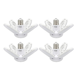 NTBL LED Garage Lights- Dimmable Garage Lights Ceiling, 38W 6000LM 6500K E27/E26 LED Garage Ceiling Lights with 4 Adjustable Panels for Garages, Workshop,Indoor, Outdoor, Workshop and Warehouse, Full