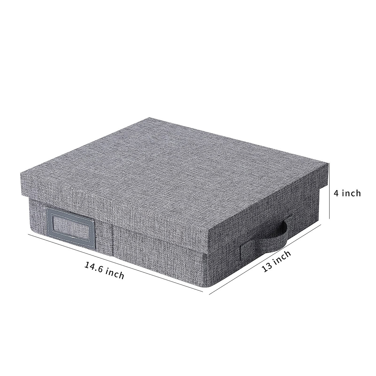 Juephe Linen Scrapbook Storage Box Photo Storage Box,Document Letter Box, Photo Boxes Cases, Organizer Box Storage Containers 15 '' x 13 '' x 4 ''，Gray (2)