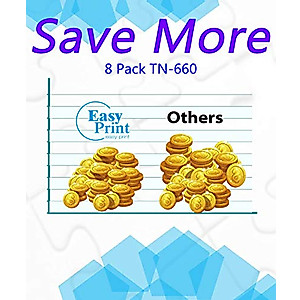 8-Pack Compatible TN660 Toner Cartridge TN-660 Work for Brother HL-L2340DW L2380DW L2340DWR DCP-L2500D DCP-L2540DNR MFC-L2720DW MFC-L2700DW Printer, Sold by EasyPrint