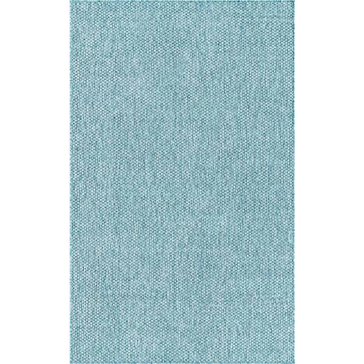 Unique Loom Collection Casual Transitional Solid Heathered Indoor/Outdoor Flatweave Area Rug (5' 3" x 8' Rectangle, Aquamarine/Ivory)