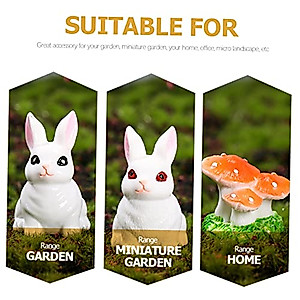 Gogogmee 5pcs Micro Landscape Rabbit Mini Resin Animals Resin Mushrooms Ornament Fairy Gardens Supplies Fairy Garden Accessory Spring Figurines Decor Desktop Rabbit Ornament Flowerpot Bunny