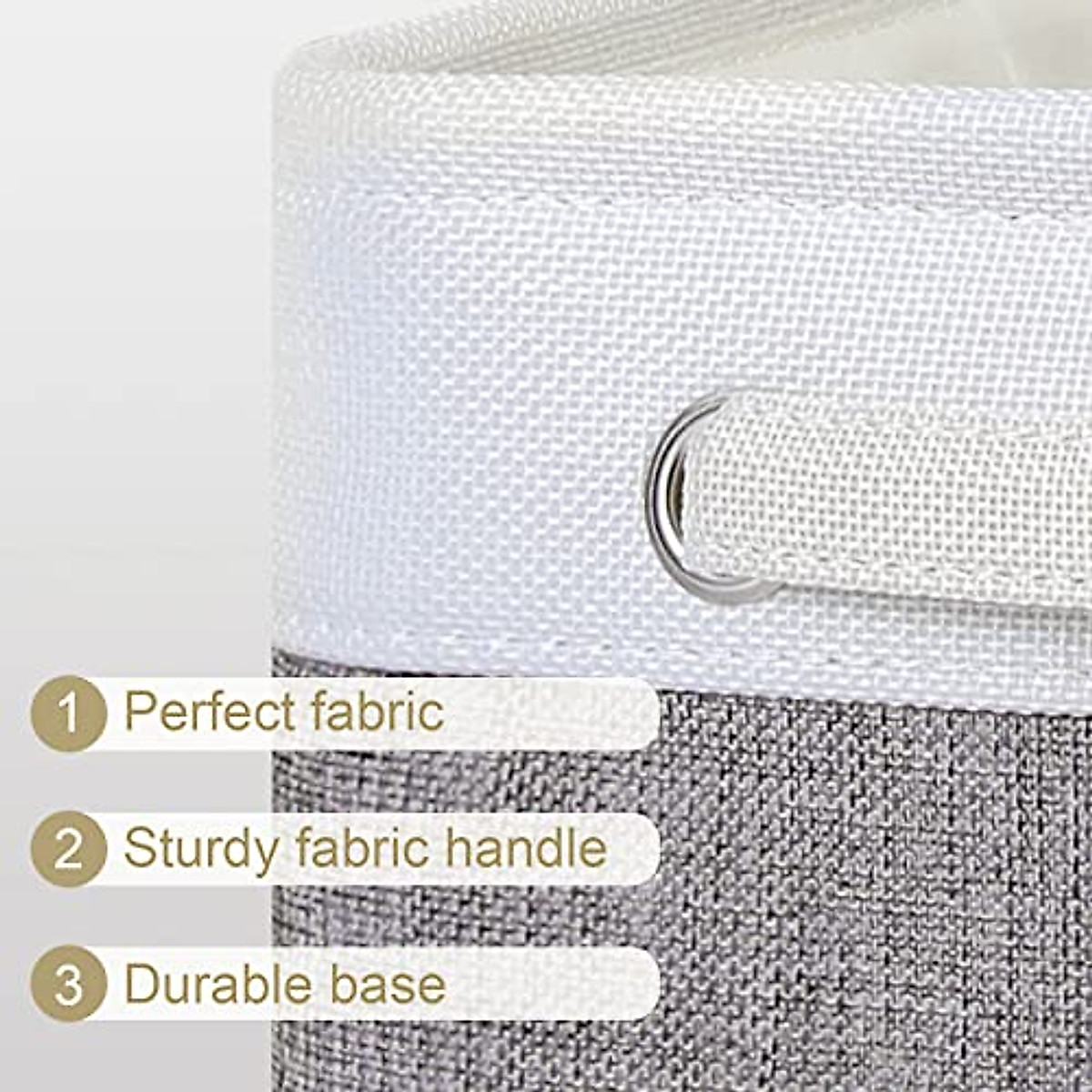 Araierd Storage Baskets for Shelves, Fabric Closet Storage Baskets Flodable Storage Baskets for Organizing Clothes, Toys, Rectangular(15" x 11" x 9.5" -Pack of 4)(White&Grey)