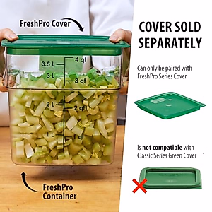 Cambro FreshPro 4Qt Food Storage Container in Clear for Industrial and Kitchen Use, Pantry Organization and Food Freshness