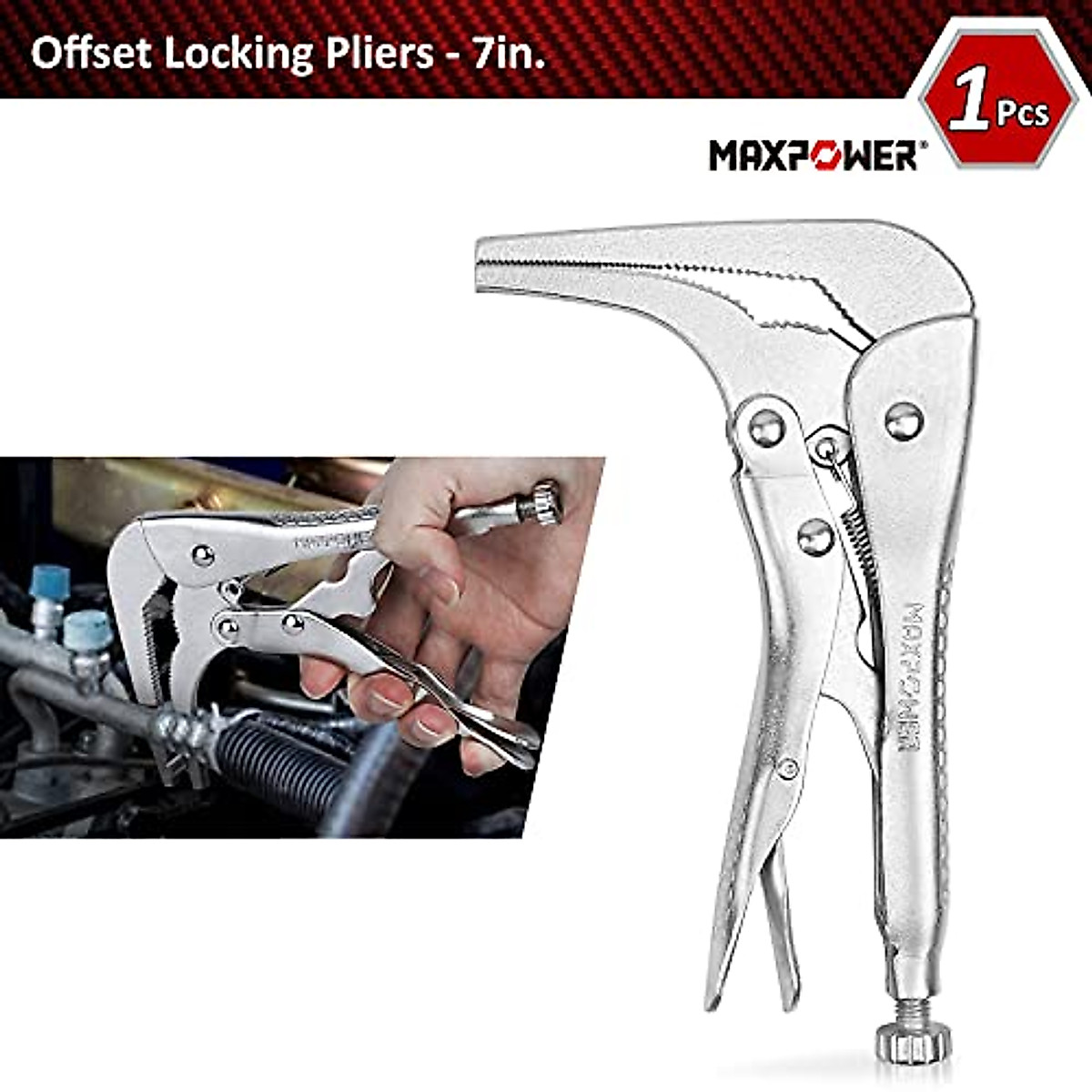 MAXPOWER 15-pieces Locking Pliers with C-clamps Set, Long Nose Pliers, Pinch Off Pliers, Sheet Metal Clamp, U Shaped Pliers with Tool Bag for Storage