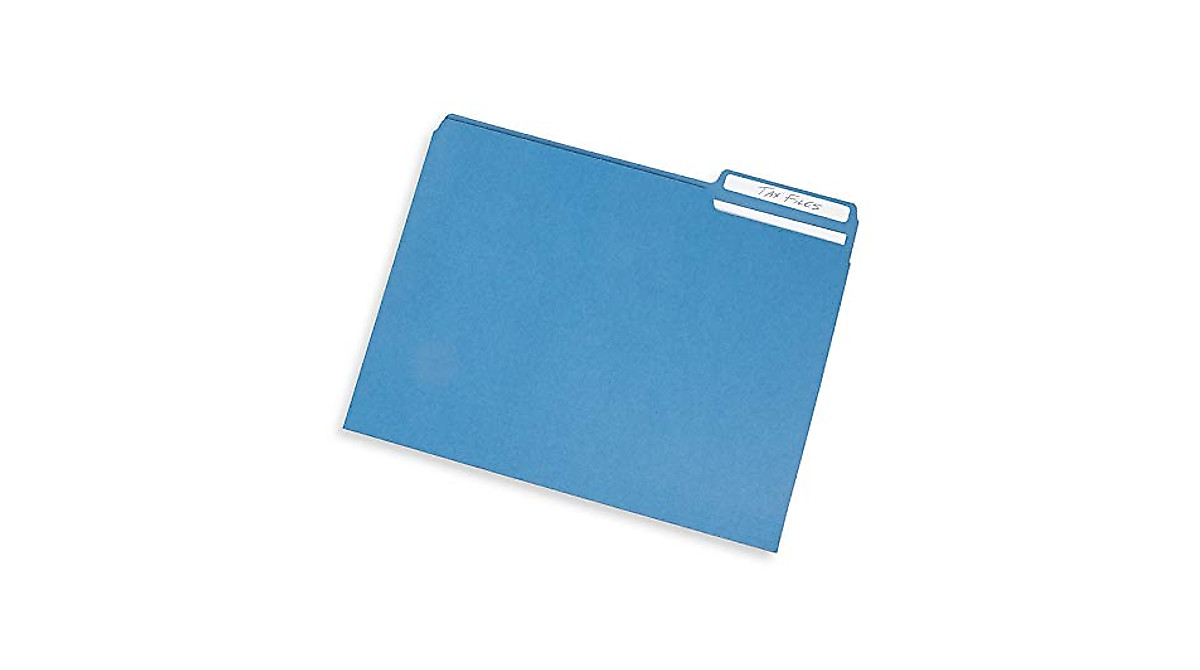 Durable Blue File Folders 1/3 Tab for Office & Home Organizing