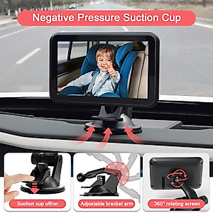 Itomoro Baby Car Camera, 4.3'' 1080P Night Vision Car Baby Mirror with Camera 5 Mins Easy Installation Crystal Clear Wide View for Rear Facing Seat ACZ407