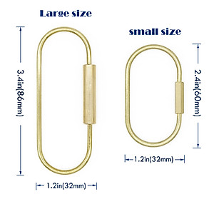 PPFISH Durable Brass Screw Lock Clip Key Chain Ring, Simple Style Car keychain for Men Women