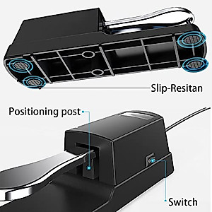 Sustain Pedal for Keyboard, Goldby Universal Keyboard Sustain Pedal for Yamaha, Casio, Roland, Korg Digital Pianos MIDI Keyboard Electronic Keyboards Electric Organ Synthesizer, 1/4 Inch Jack (Sliver)