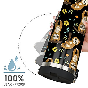 ysnifeiw 30oz Sloth Tumbler with Handle and Straw, Stainless Steel Insulated Sloth Cup with Top Handle and Lid, Sloth Coofee Mug Gifts for Women Men