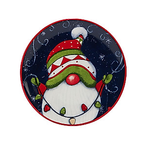 Certified International Holiday Magic Gnomes 6" Canape/Luncheon/Snack Plates, Multicolor, Small, Set of 4