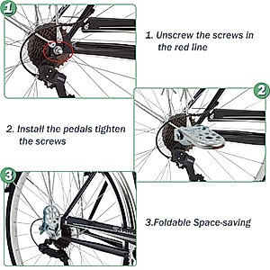 Samyoung Bicycle Rear Back Seat Cushion Armrest Footrest Set, Wide Child Bike Seat Back Safety Armrest Handrail Feet Pedals, Kids Bike Seat Carrier (Black)