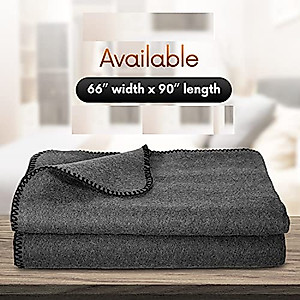 Jmr Usa Inc. Military Wool Blanket for Camping, Emergency and Everyday Use, Fire Retardant Extra Thick and Warm Outdoor Wool Blanket, 80% Wool, Grey, Size 66X90.