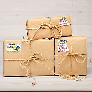 Wailozco Handmade Rainbow Stickers,Thank You Stickers,Handmade Stickers,Small Shop Stickers,Envelopes Stickers for Small Business, Online Retailers,Handmade Goods,500 Labels Per Roll