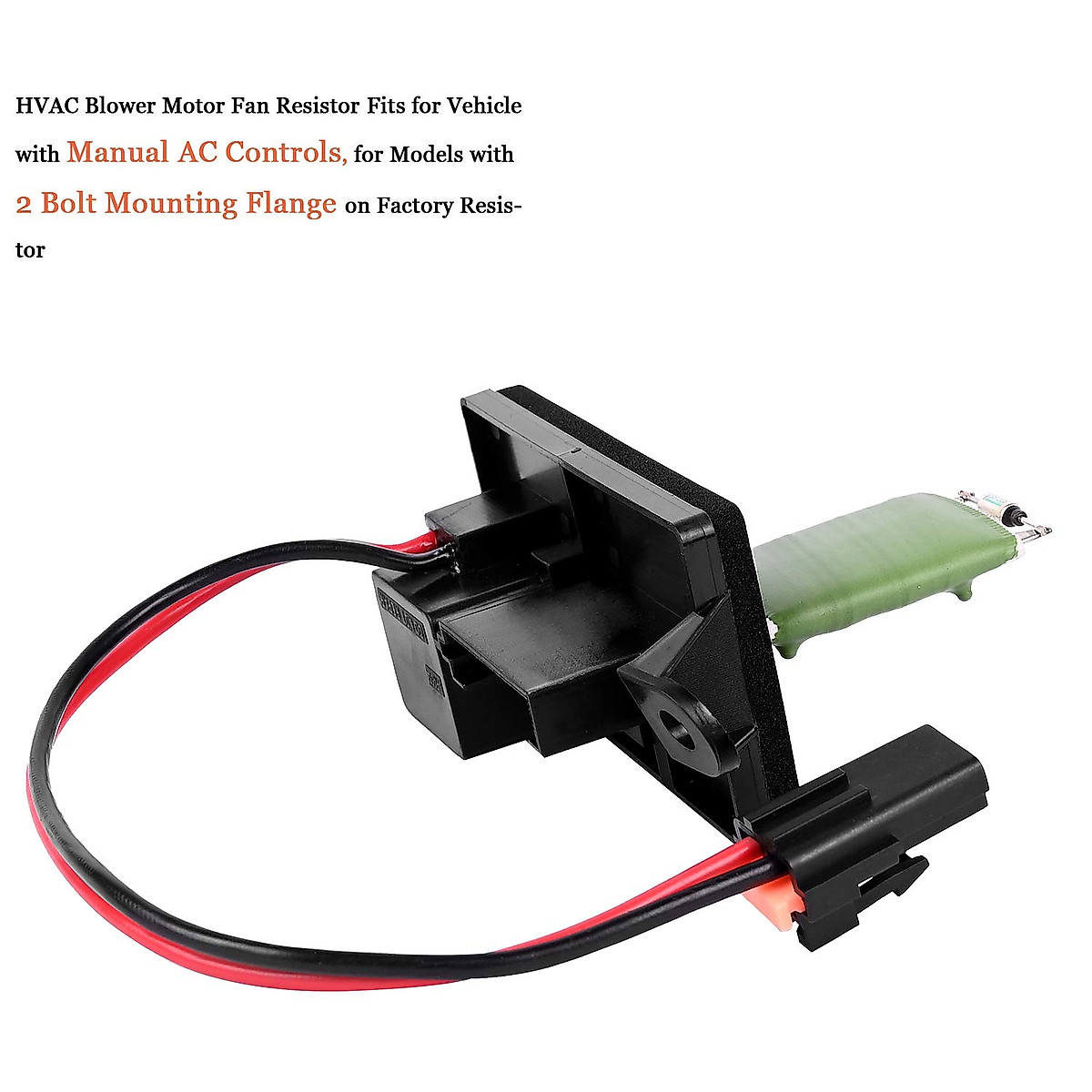 89019089 HVAC Blower Motor Fan Resistor Replacement for 1999-2007 Silverado GMC 1500 2500 3500 HD w/Manual Air Conditioning, Replaces# 22807122, 973-004, 89018597