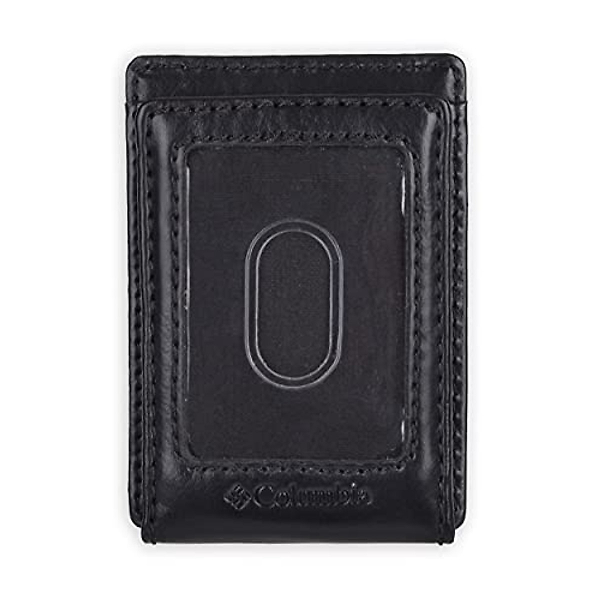 Columbia Men's Leather Front Pocket Wallet Card Holder for Travel