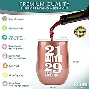 50th Birthday Gifts for Women – 12oz Wine Tumbler Mug – Turning 50, Funny, Unique Gift Idea for Her, Glass, Mom, Happy