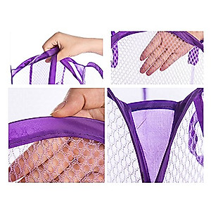 RayLineDo® 6 x Foldable Pop Up Mesh Washing Laundry Basket Hamper Bag Bin Tidy Clothes Storage