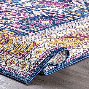 nuLOOM Marisela Tribal Runner Rug, 2' 8" x 8', Navy