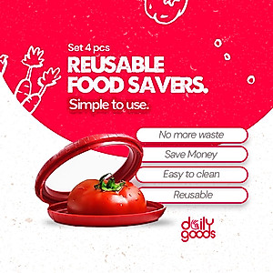 Avocado saver and onion storage - Set of 4 fresh food containers for refrigerator, silicone fruit storage containers fresh pods for food, fruit and veggie storage containers, fresh pod food storage