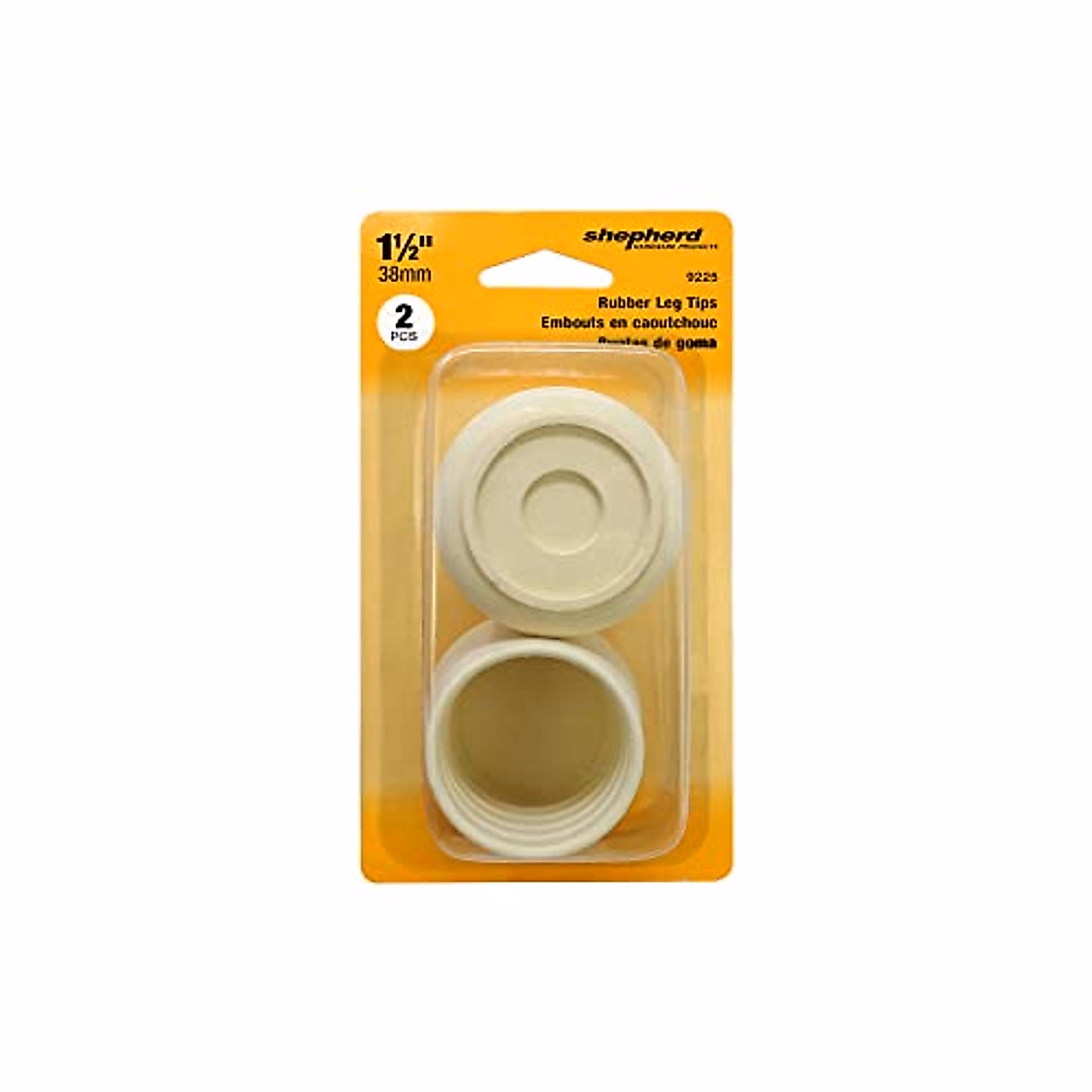 Shepherd Hardware 9225 1-1/2-Inch Inside Diameter Rubber Leg Tips, 2-Pack, Off-White -89225