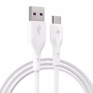 COBOSSIN USB C Cable, 1.6ft Type C Charger Premium TPE USB Cable, USB A to Type C Charging Cable Fast Charge,White