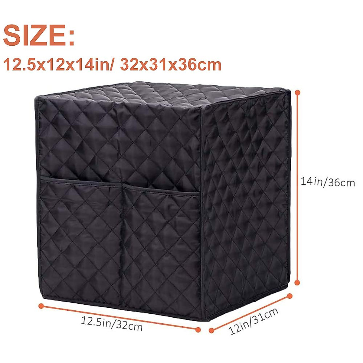 UCARE Coffee Maker Cover Waterproof Espresso Appliance Cover Dustproof Large Single-Serve Brewers Covers replacement for Keurig K50 K400 K500 series, K-Classic, K-Elite Smart Coffee Machine (Black)