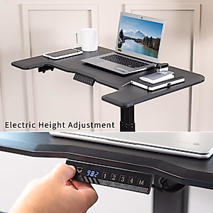 VIVO Black Electric Mobile Height Adjustable 36 inch Dual Platform Standing Desk with Wheels, Rolling Small Space Table, Sit Stand Workstation, DESK-V111VT