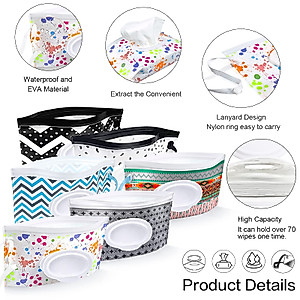 8Pcs Baby Wipes Dispenser, Reusable Baby Wipe Holder Box and Portable Wet Wipes Pouch, Refillable Wipes Pouch Case Container with Lid for Bathroom Baby Nursery Kitchen Office Travel (Black)