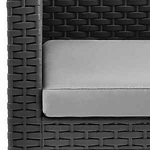 ZQQLVOO Patio Chairs with Cushions,Armchair,Dining Chairs,Leisure Chairs,Garden Chairs,for Swimming Pools,Decks,Gardens,Backyards,2 pcs PP Rattan Anthracite