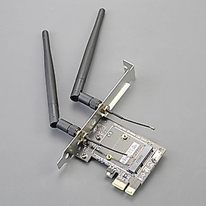 GLOTRENDS WA02 Mini PCIe to PCIe X1 WiFi Bluetooth Adapter for Mini PCIe WiFi 4/5/6/6e Module/Coral TPU Module, with 3.5-dBi SMA Antenna Kits