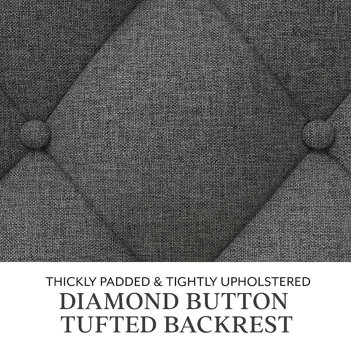 DG Casa SUVA Traditional Upholstered Daybed with Trundle Platform Bed Frame with Diamond Button Tufting Nailhead Trim and Full Wooden Slats, Box Spring not Required - Twin Size Day Bed in Gray Fabric