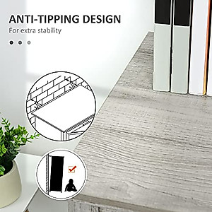 HOMCOM Retro Wooden 2-Drawer Lateral File Chest Cabinet Pedestal for Document Storage with Hanging Bar for Letter/Legal Size, Grey