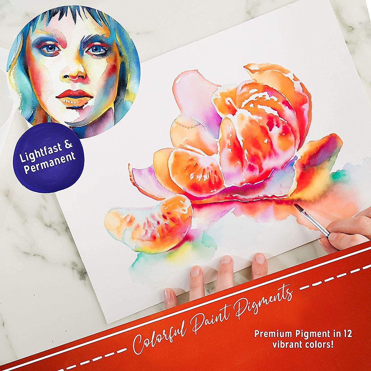 Crafts 4 ALL Watercolor Paint Set - 12/24 Pack for Artists & Beginners, 12ml Tubes with Bonus Brushes