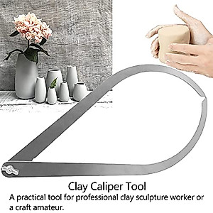 Watris Veiyi 10inch Clay Caliper Tool, Stainless Steel Caliper Clay, Measuring Pottery Tool, Bent Leg Stainless Steel Caliper, Inside Outside Caliper, Sculpture Ceramic Tool for Carving Modeling